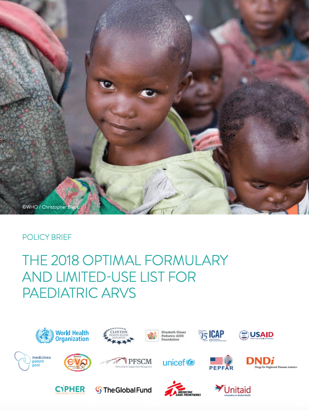2018 optimal formulary and limited-use list for paediatric ARVs - WHO ...